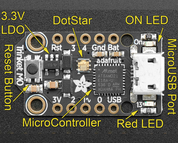 超小型arduino互換ボード Trinket M0 For Use With Circuitpython & Arduino Ide